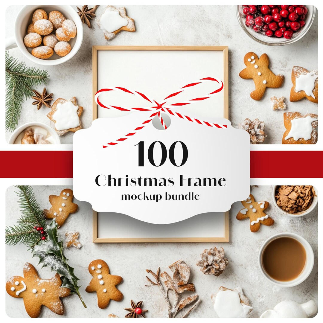 100 Christmas Mockups Featuring Rustic Wooden Frames | High-quality ...