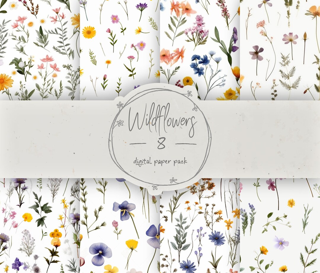Wildflowers Seamless Digital Pattern, Seamless Paper, Wildflowers ...