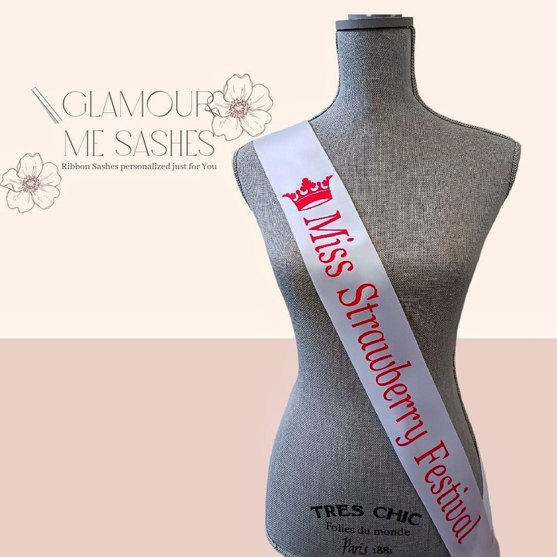 Custom Sash, Pageant Sash, Ribbon Sash, Satin Sash, Glitter Sash ...