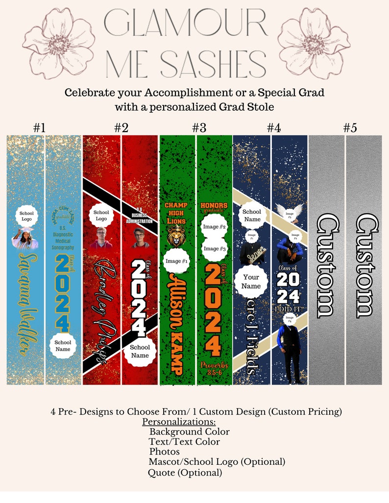 Custom Graduation Stoles, Graduation Stoles, Senior Grad Stoles ...