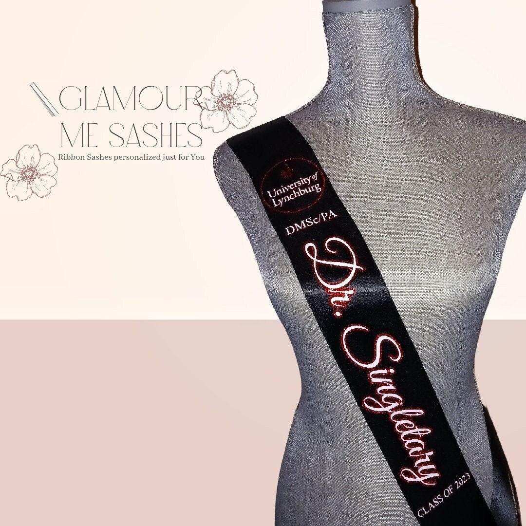 Custom Sash, Ribbon Sash, Graduation Sash, Pageant Sash, Glitter Sash ...