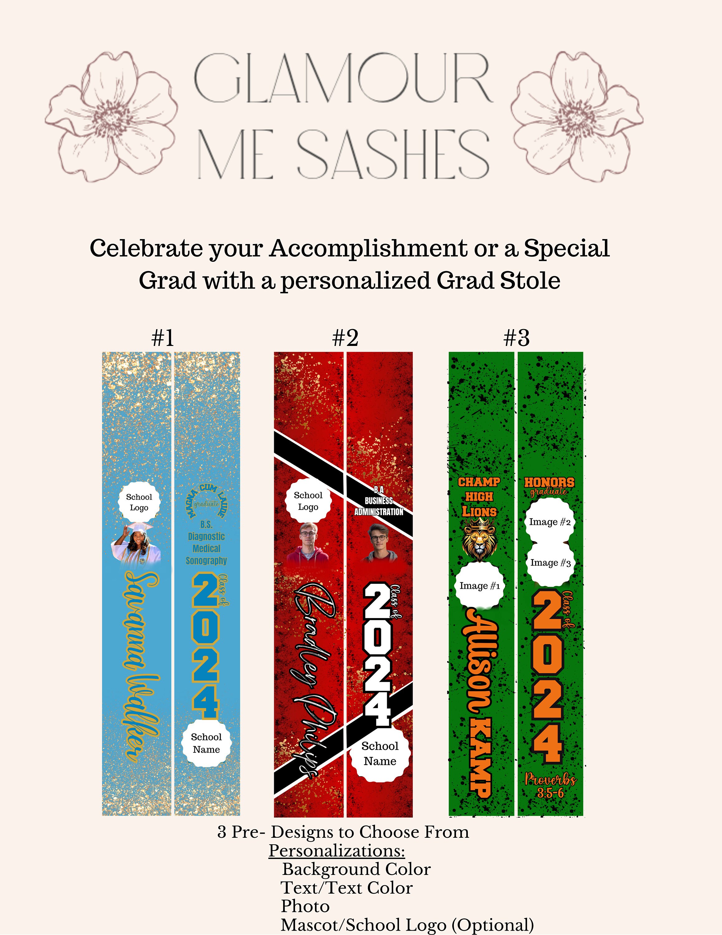 Custom Graduation Stoles, Graduation Stoles, Senior Grad Stoles ...