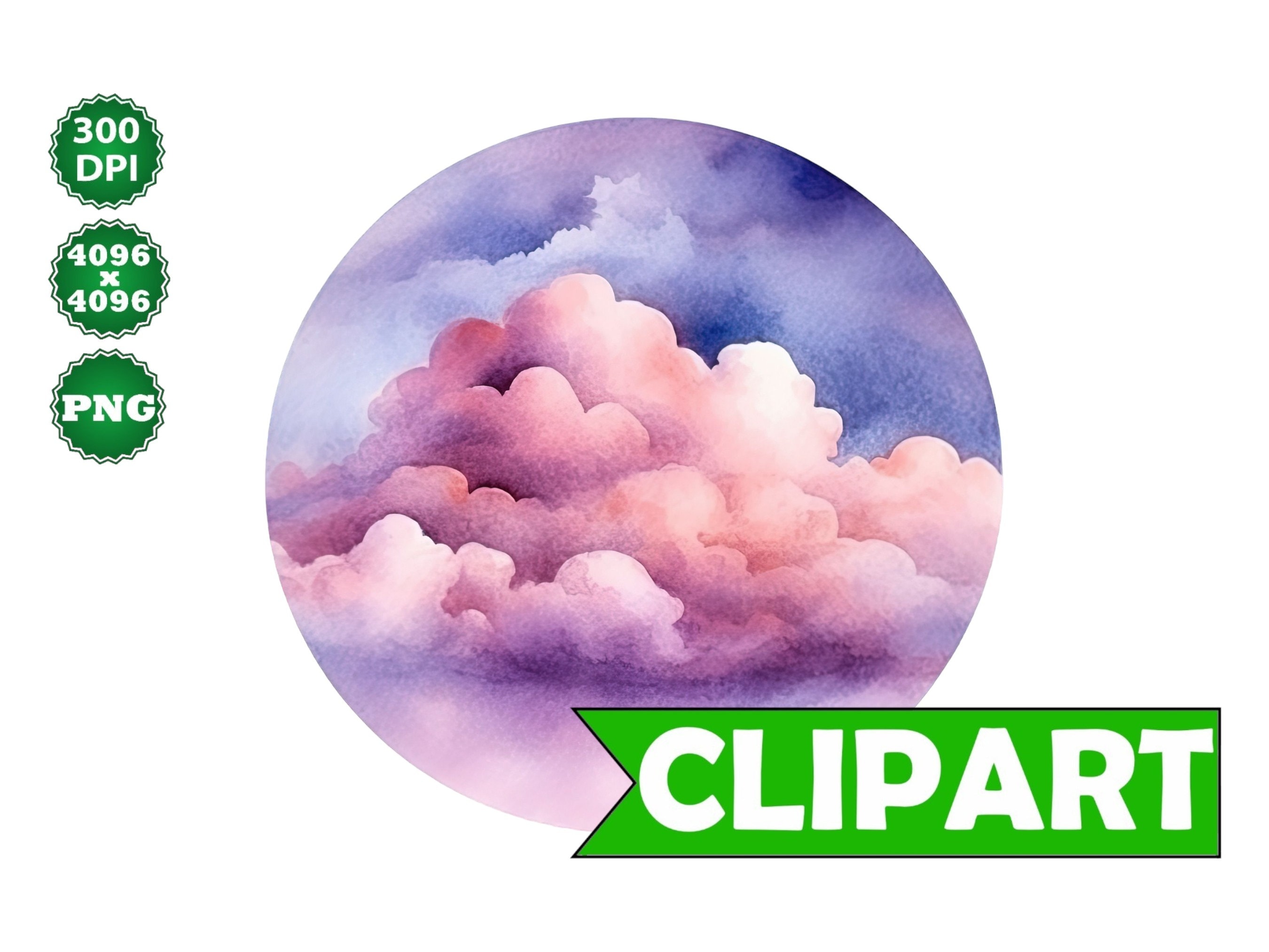 Watercolor Clipart Dreamy Watercolor Sky Card Making Junk - Etsy