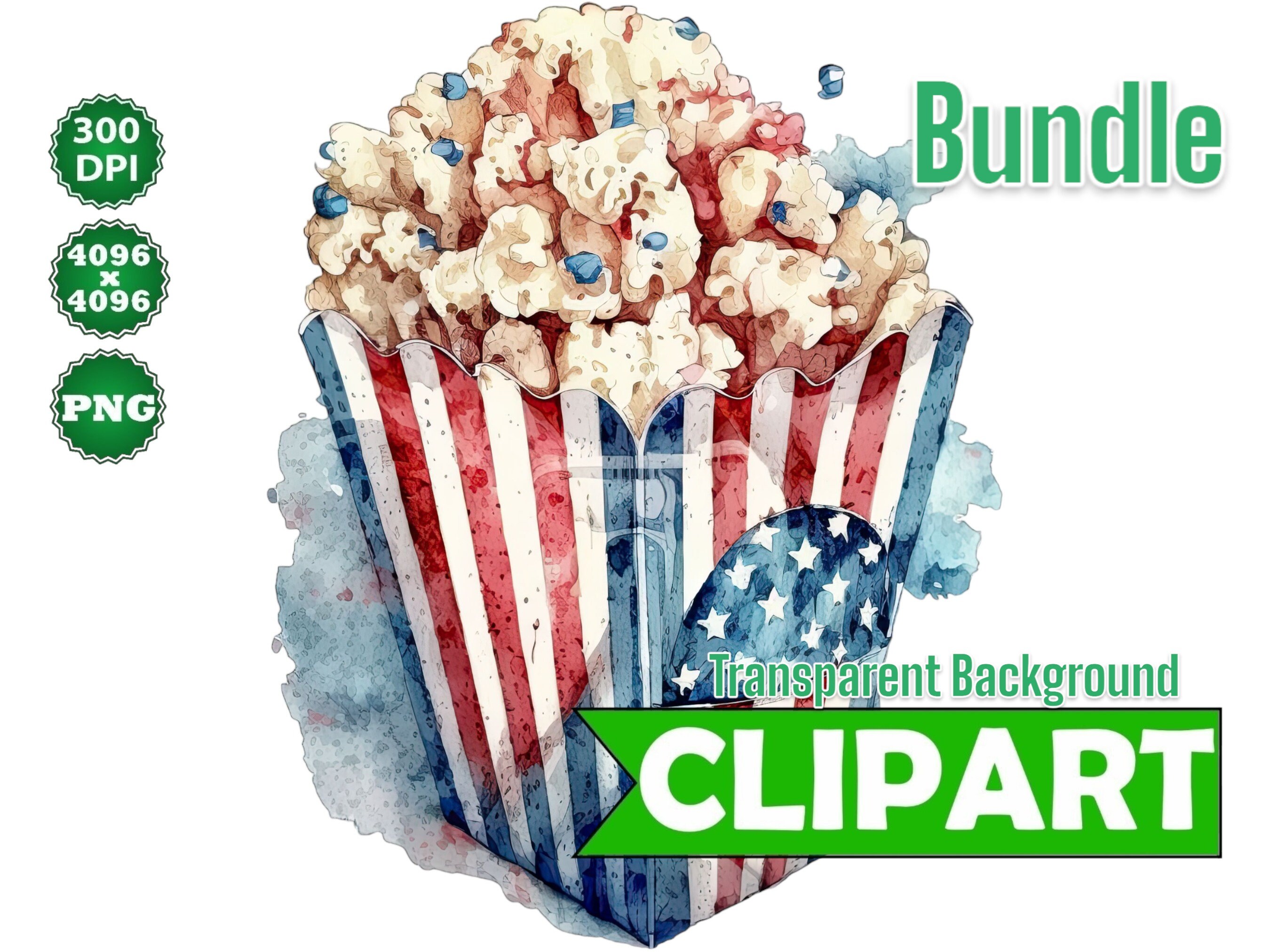 Clipart Us Popcorn Digital Paper Craft Scrap Books Junk - Etsy