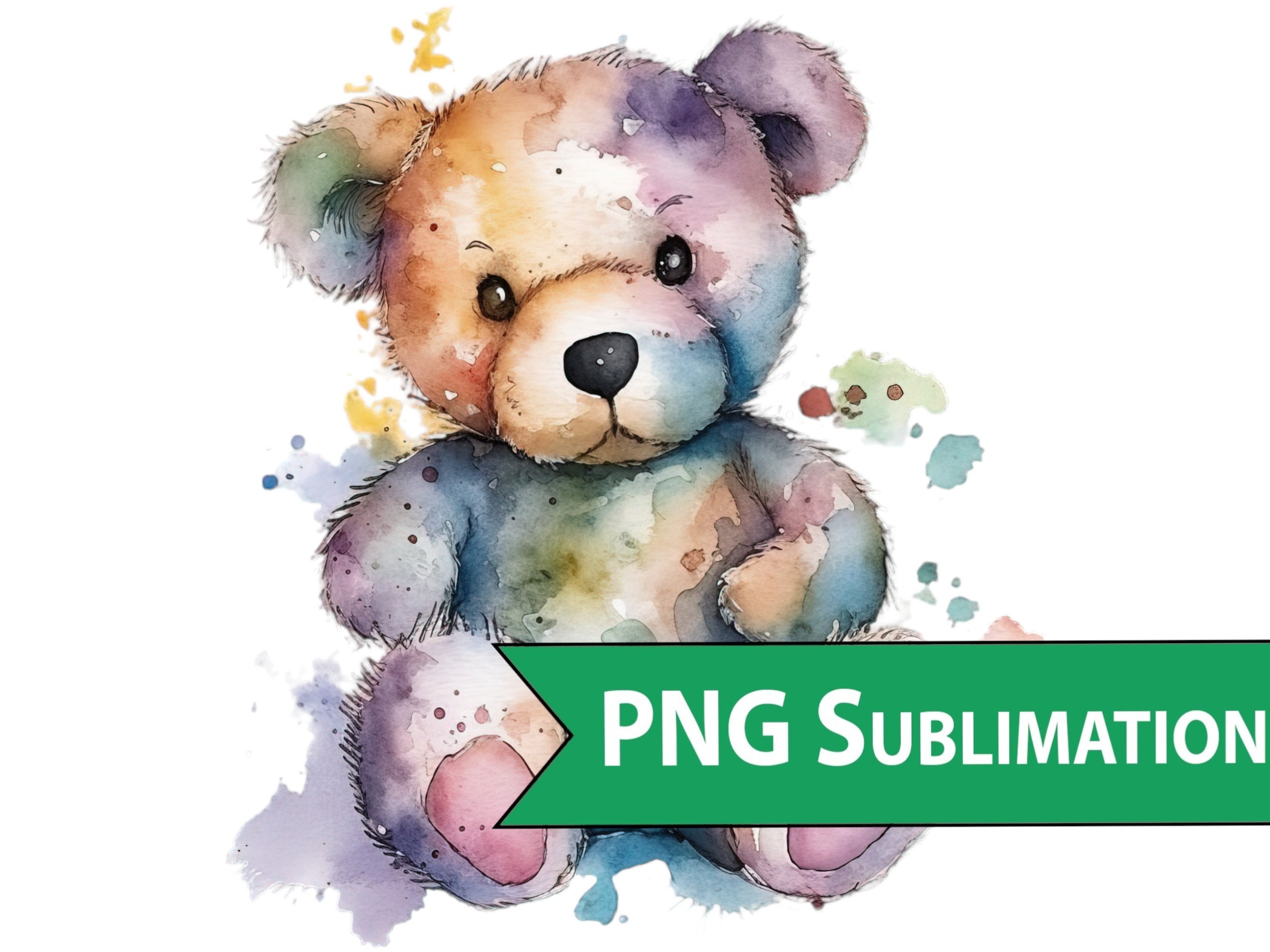 Watercolor Clipart Cute Teddy Bear Scrap Books Digital - Etsy