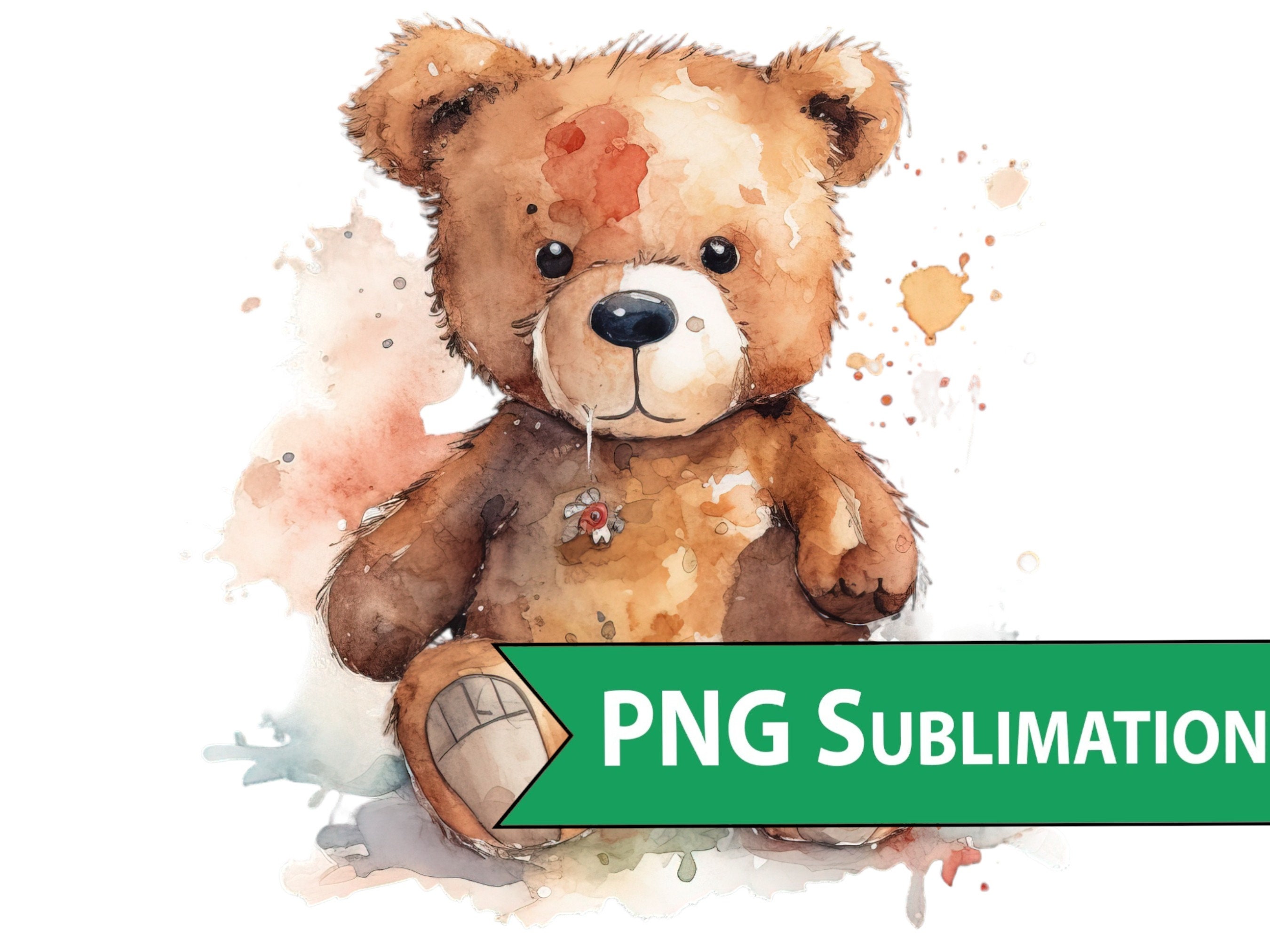 Watercolor Clipart, Cute Teddy Bear , Scrap Books, Digital Paper Craft ...
