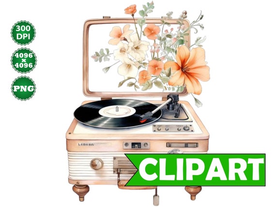 Retro Record Player Clipart