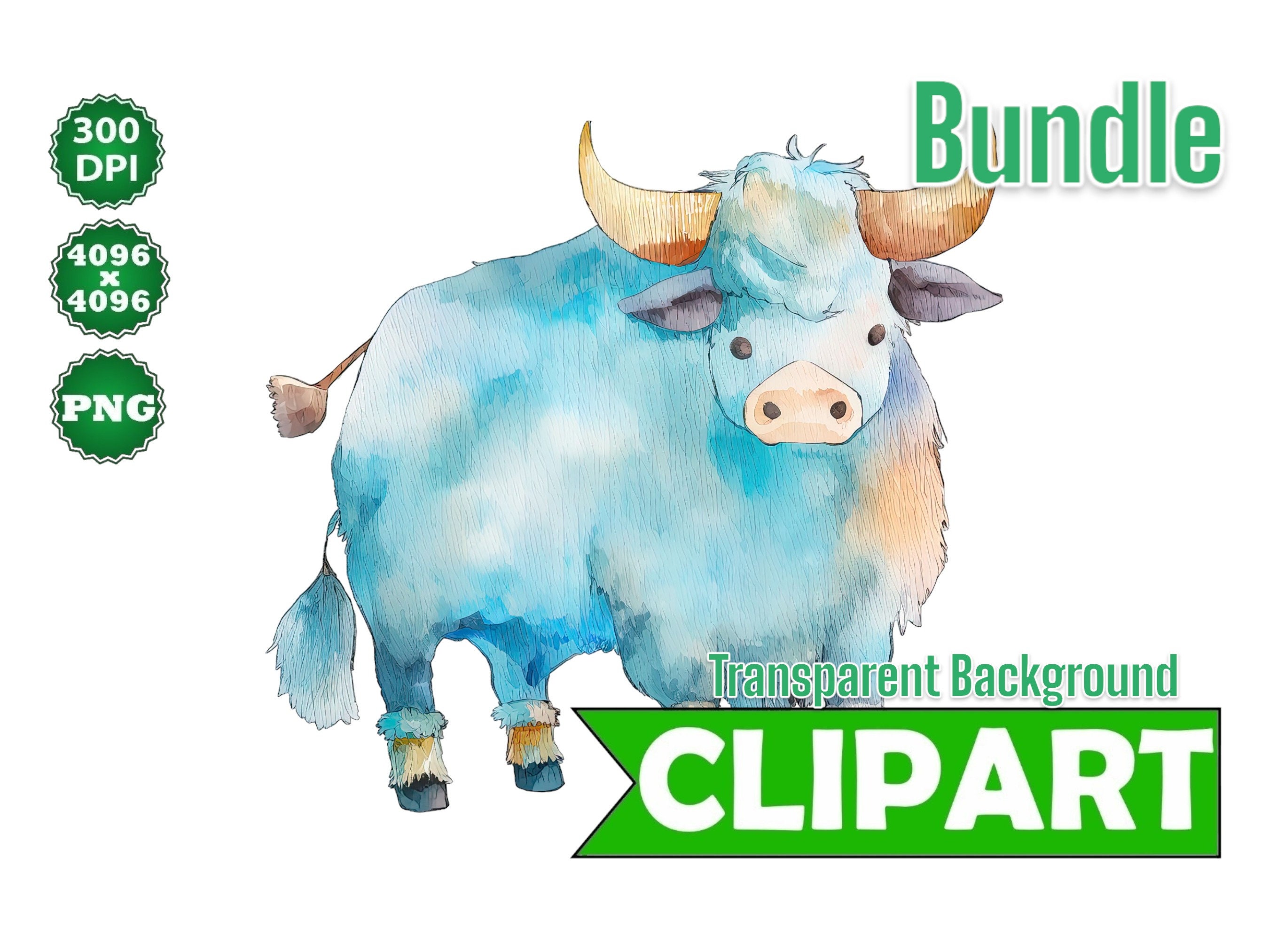 Watercolor Clipart Yak Digital Paper Craft Scrap Books - Etsy