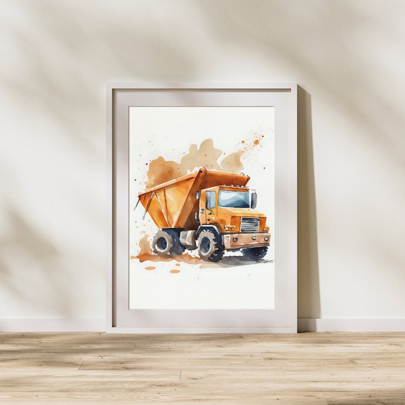 Kids Construction Truck Prints Set 3 Construction Gift Truck - Etsy