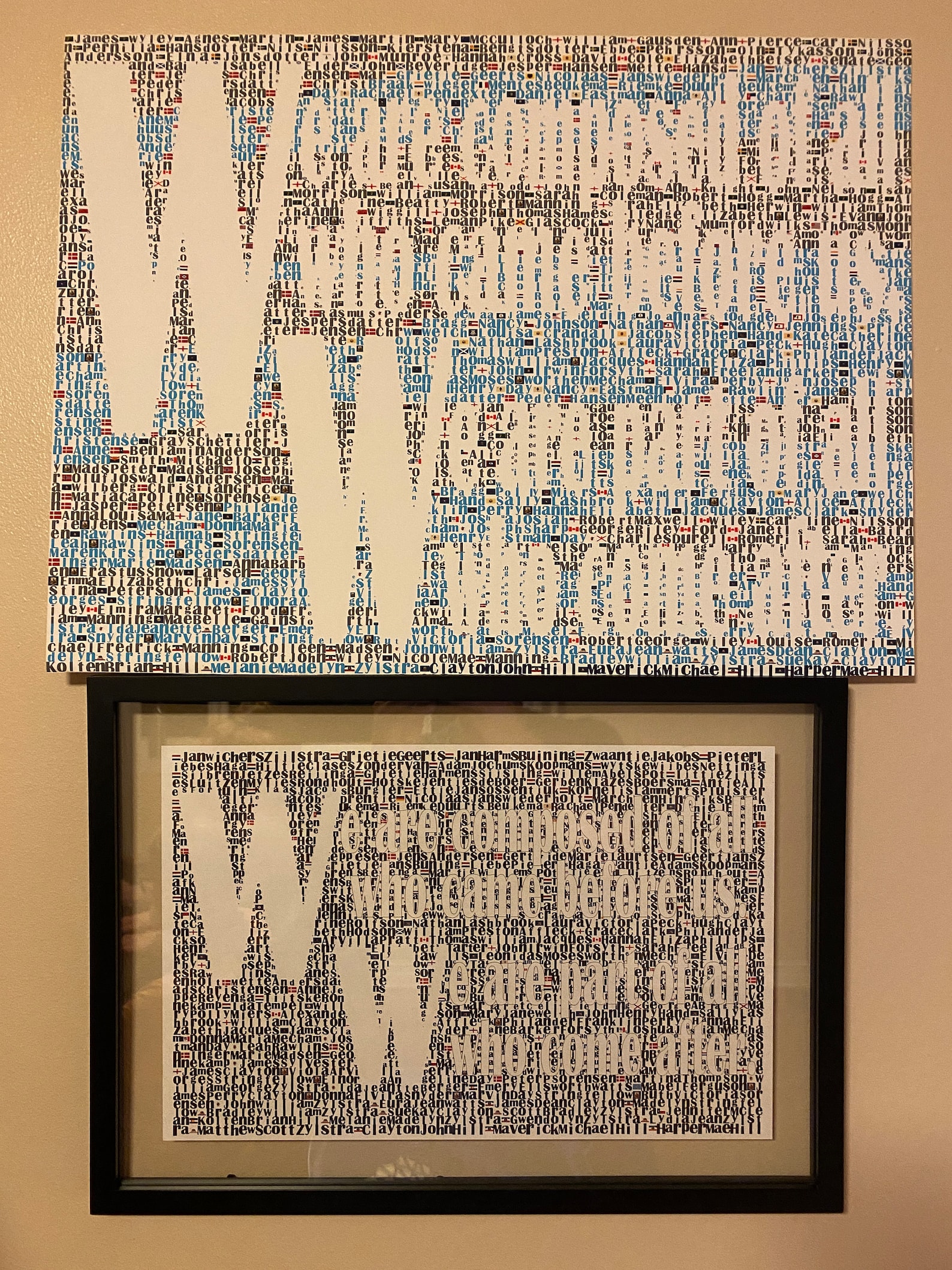 Custom Family History Names Mosaic - Etsy