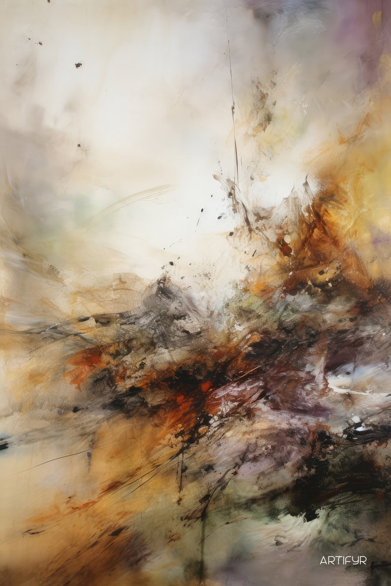 10K Digital Abstract Expressionism AI Art Download, Set of 5 Abstract ...