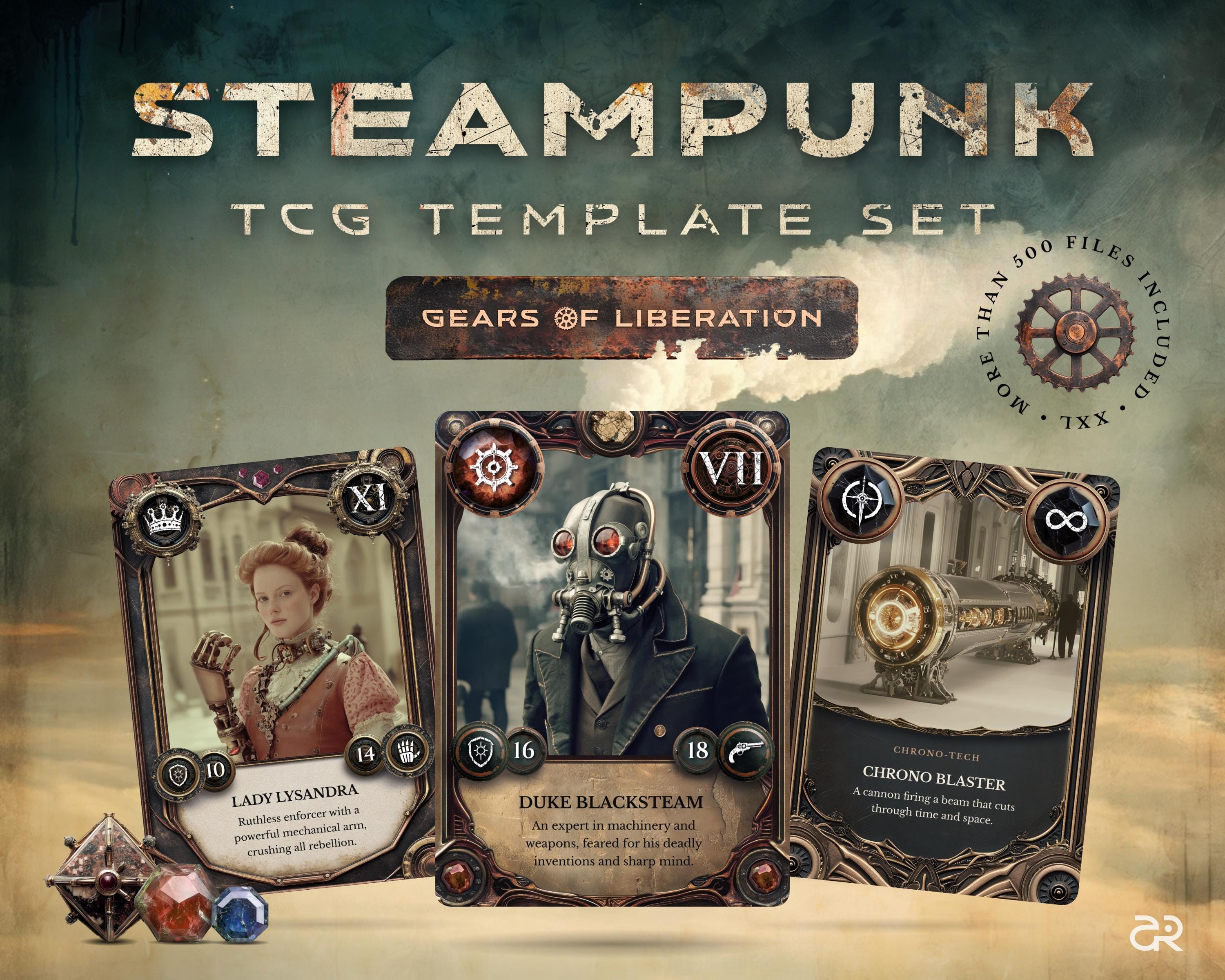 Steampunk Card Game Template – 500+ DIY Trading Card Game Print & Play ...