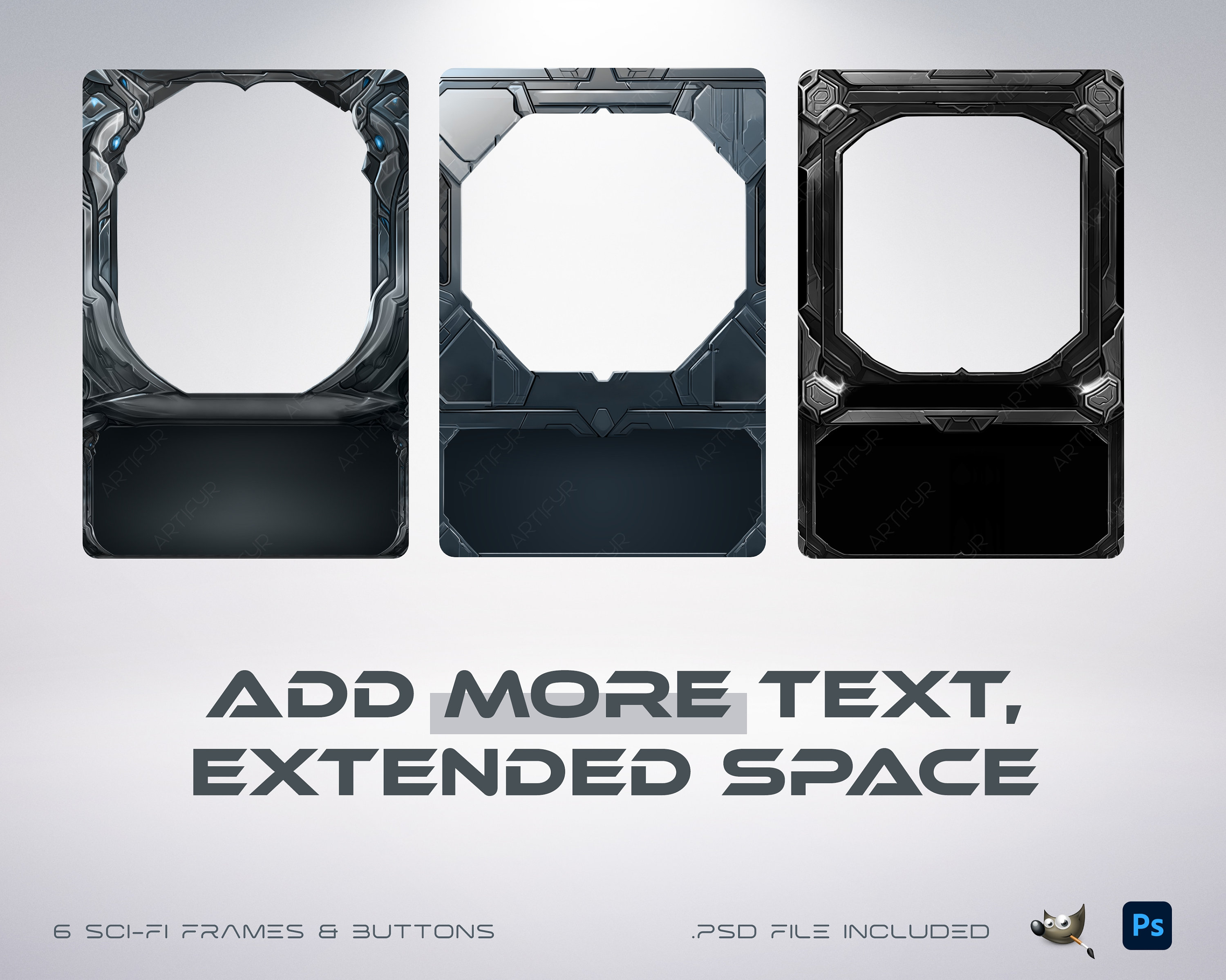 DIY Sci-fi Card Game Template | 6 Customizable Card Frames | TCG ...