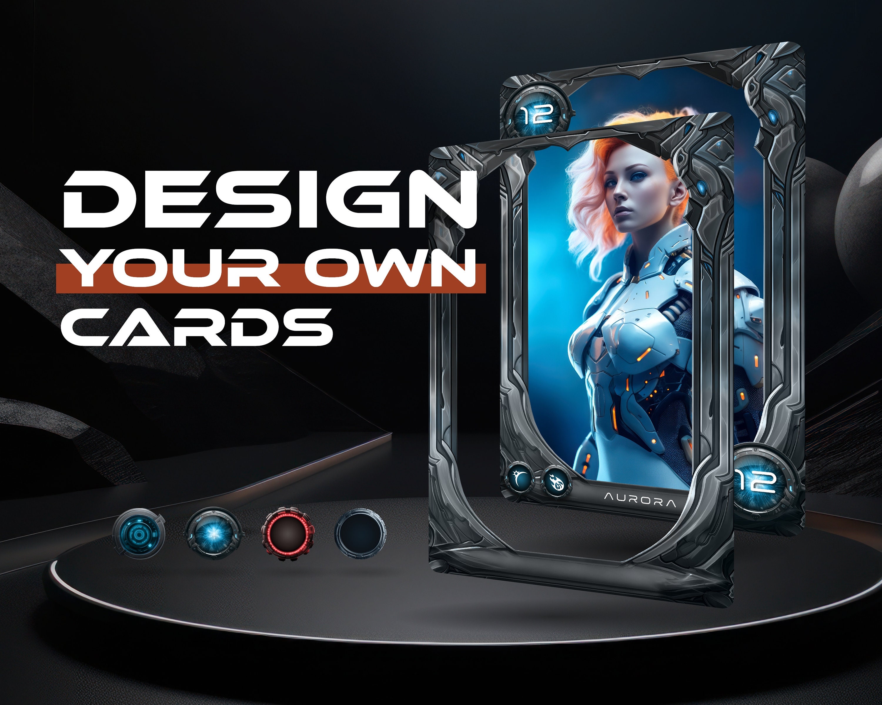 DIY Sci-fi Card Game Template | 6 Customizable Card Frames | TCG ...