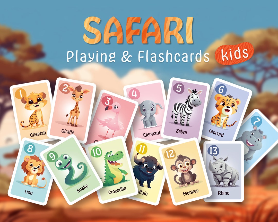 Safari Animal Cards Game for Kids | Print and Play | Go-fish ...