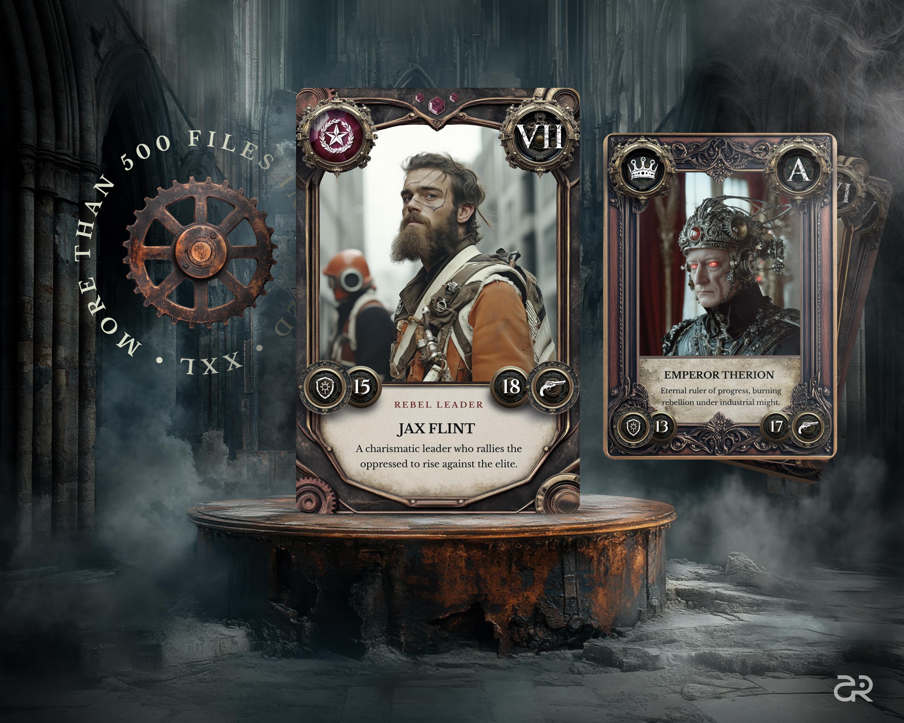 Steampunk Card Game Template – 500+ DIY Trading Card Game Print & Play ...
