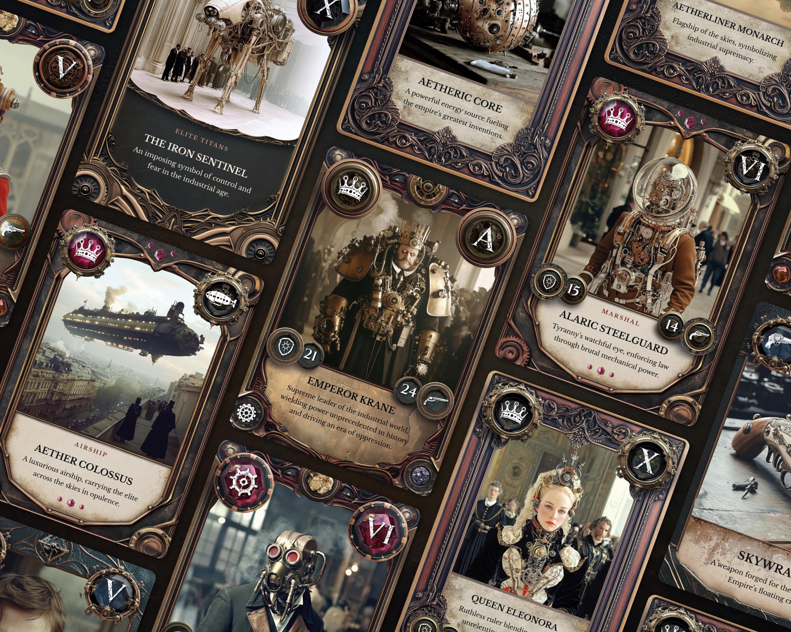 Steampunk Card Game Template – 500+ DIY Trading Card Game Print & Play ...