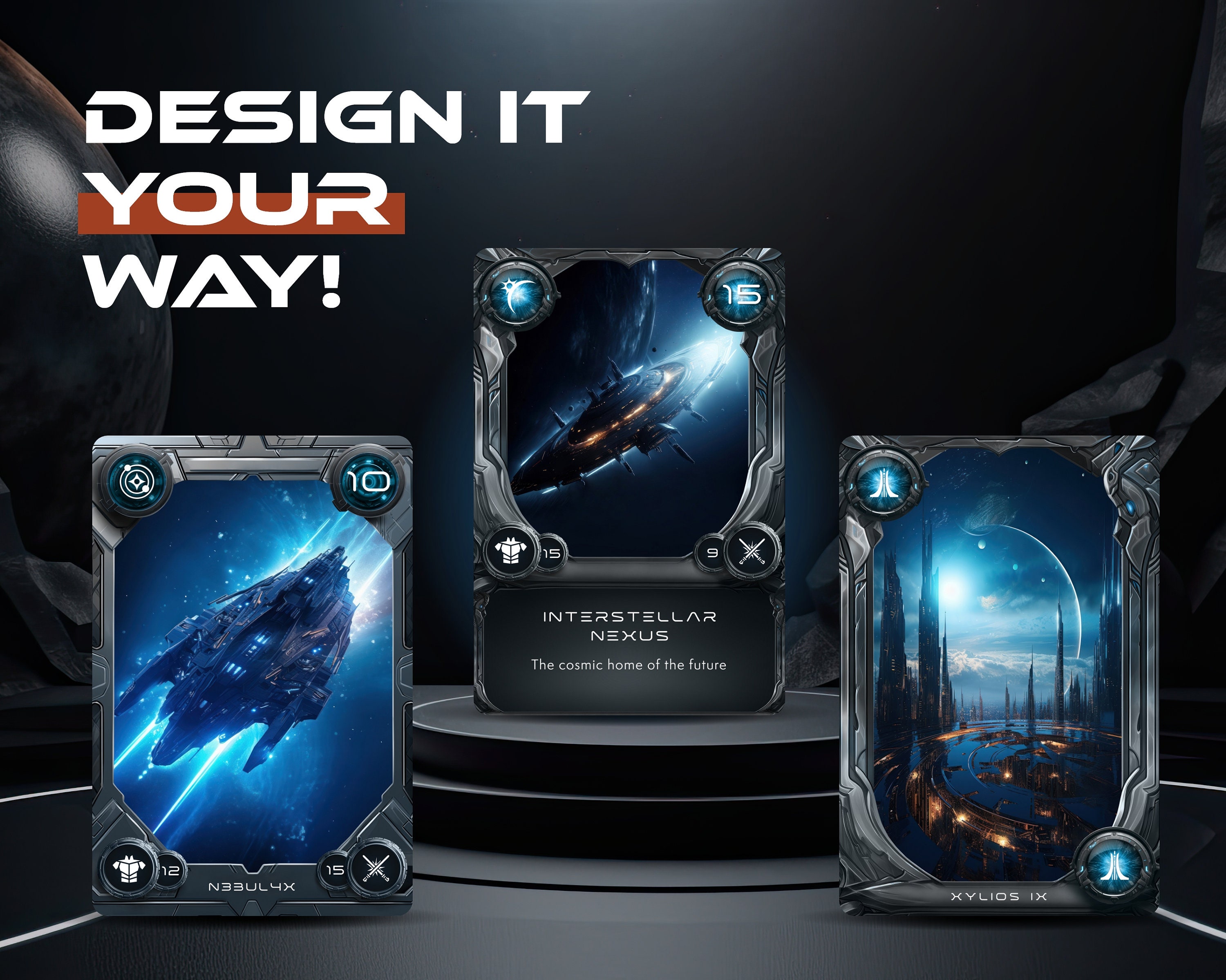 Futuristic Sci-fi Card Game Graphics | Portrait 9:16 | Perfect Addition ...