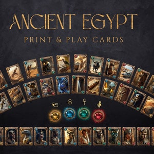 Egyptian Mythology Card Game | 52 Printable Playing Cards | Gods ...