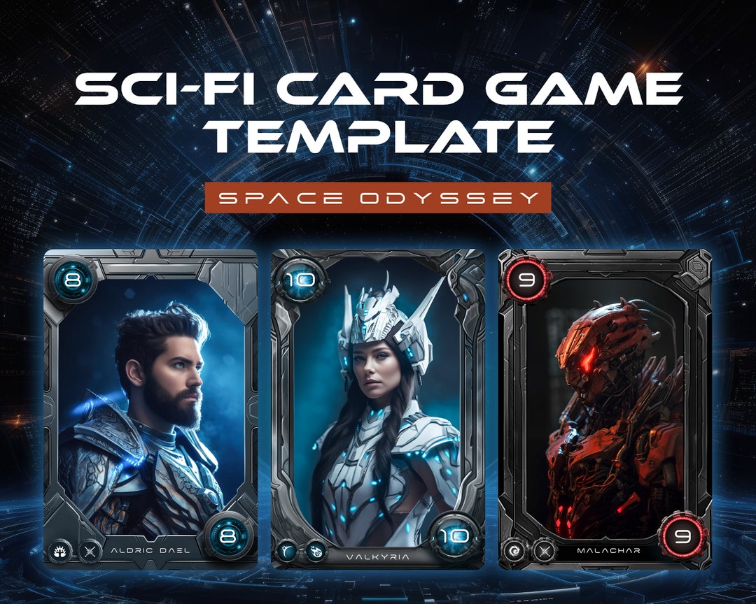 DIY Sci-fi Card Game Template | 6 Customizable Card Frames | TCG ...
