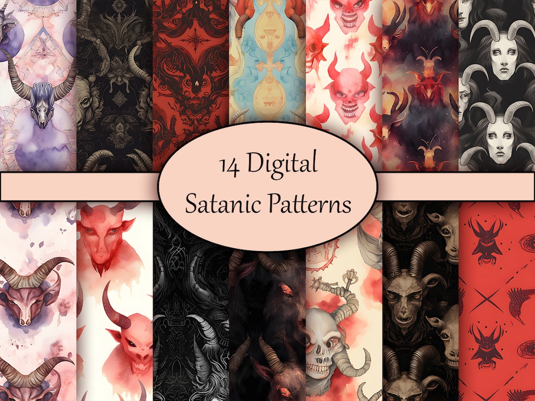 Satanic Seamless Digital Pattern | Digital Watercolor Pattern Printable ...