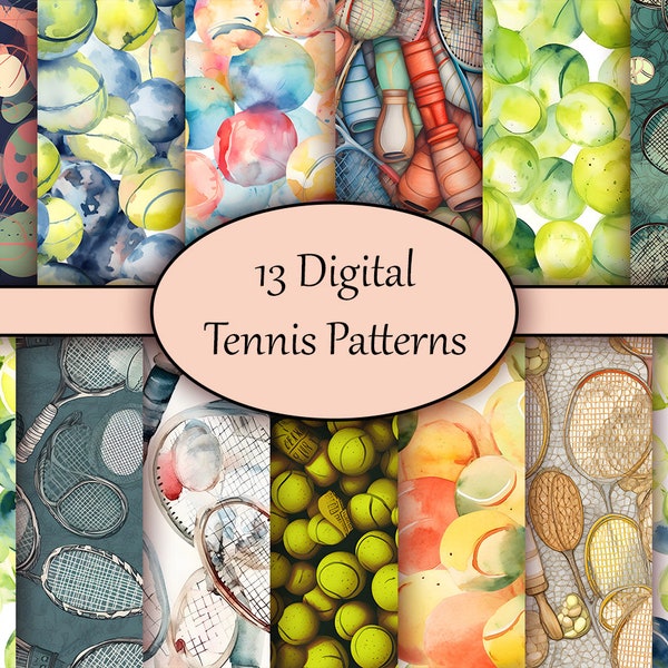 Tennis Digital Paper - Etsy