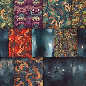Dnd Fantasy Seamless Digital Pattern | Digital Watercolor Pattern ...