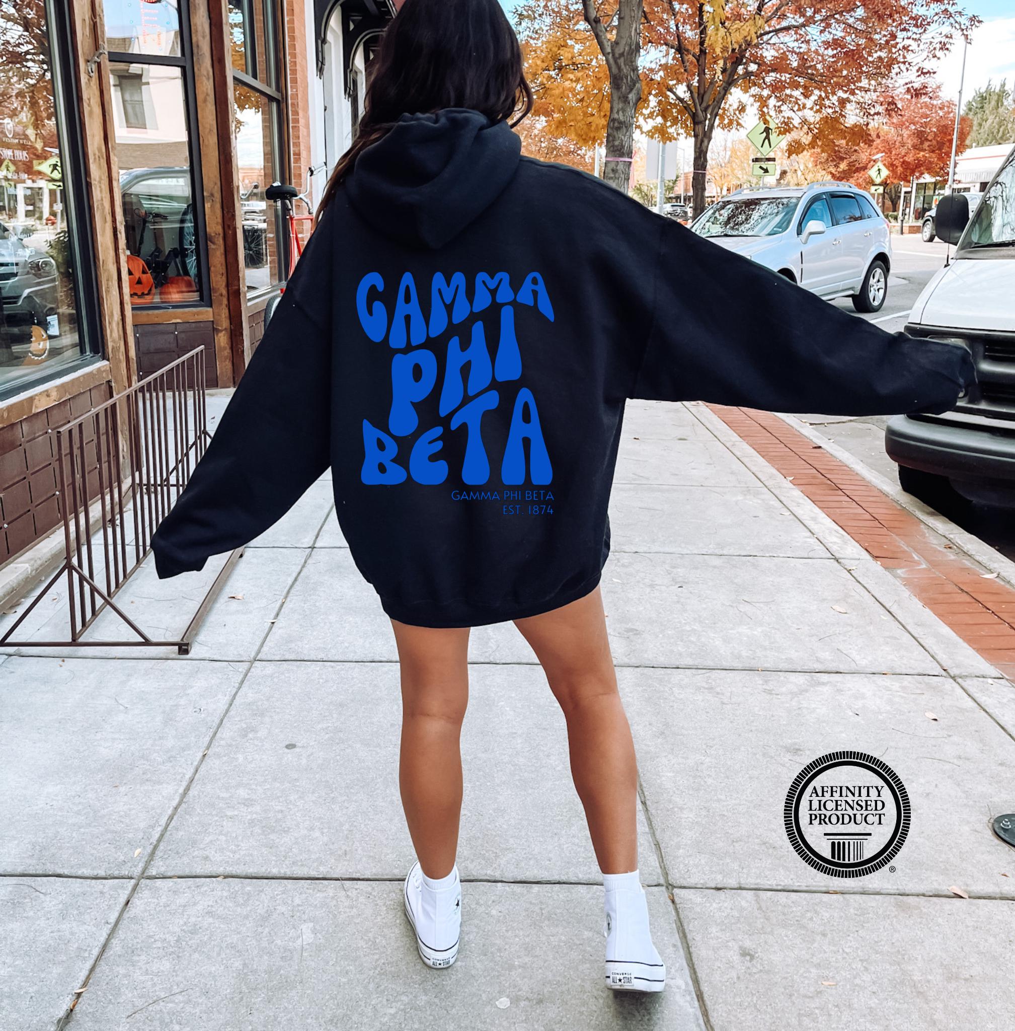Gamma Phi Beta Puff Letters Hoodie - Sorority Sweatshirt for Gamma Phi ...