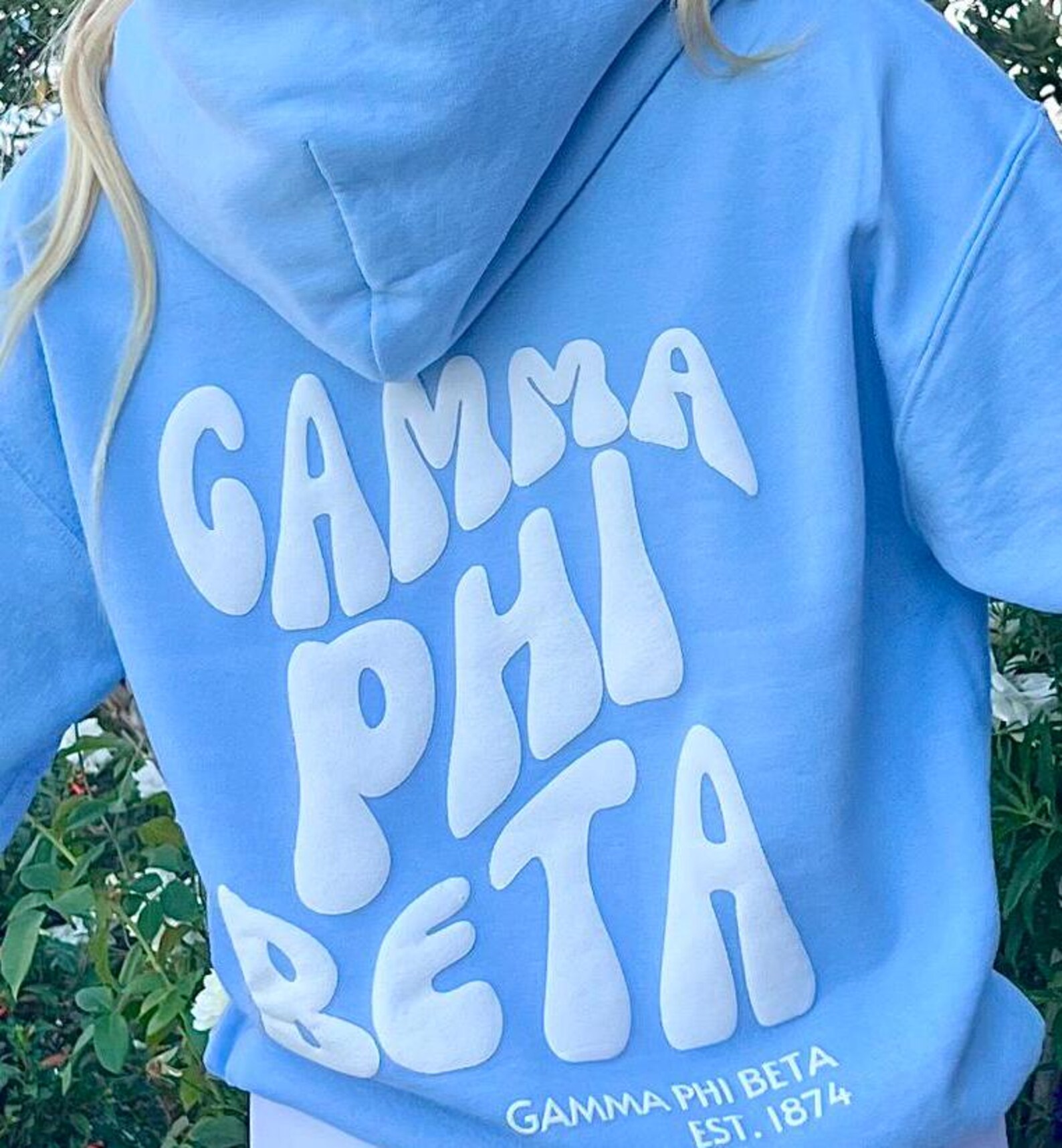 Gamma Phi Beta Puff Letters Hoodie - Sorority Sweatshirt for Gamma Phi ...