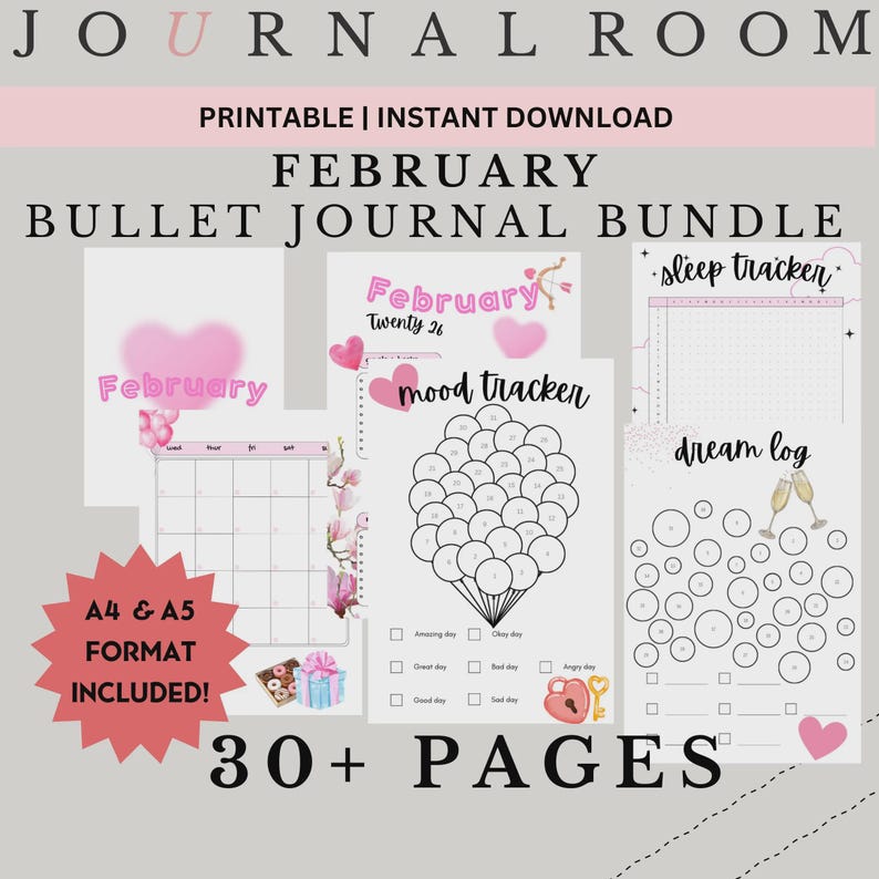 FULL YEAR 2026 Bullet Journal Printable Bundle Colorful Themed | All in ...