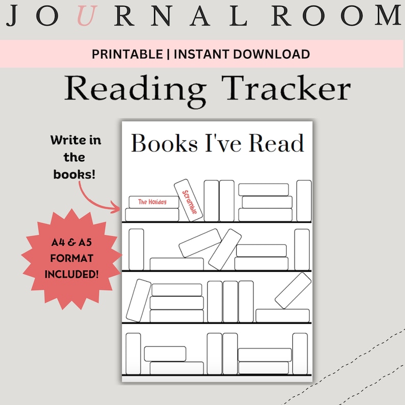 2026 Bookshelf Reading Tracker Printable: A4/A5 Book Log (PDF) - Etsy ...