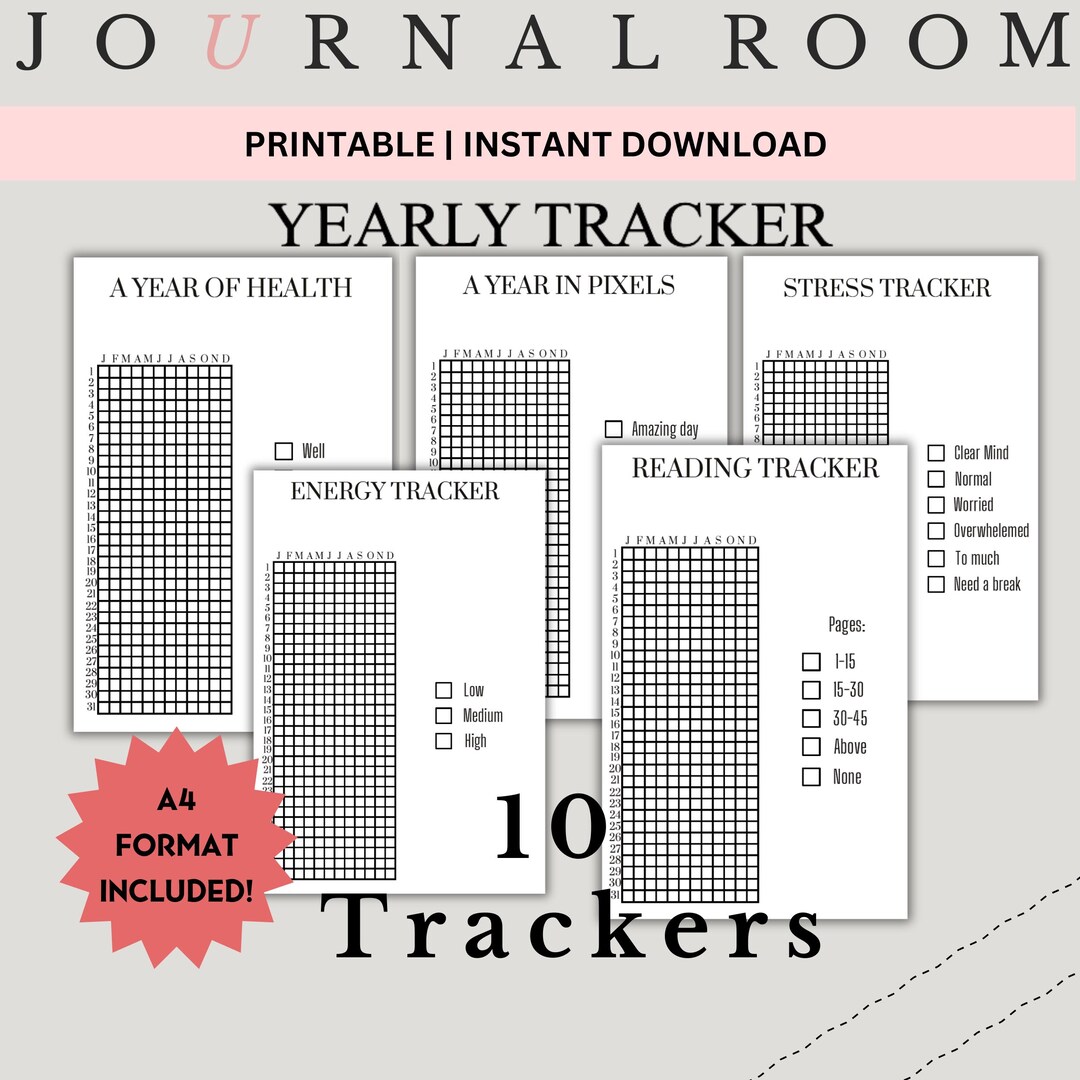 2026 Yearly Tracker Printable | Wellbeing Mental Health Self Care ...