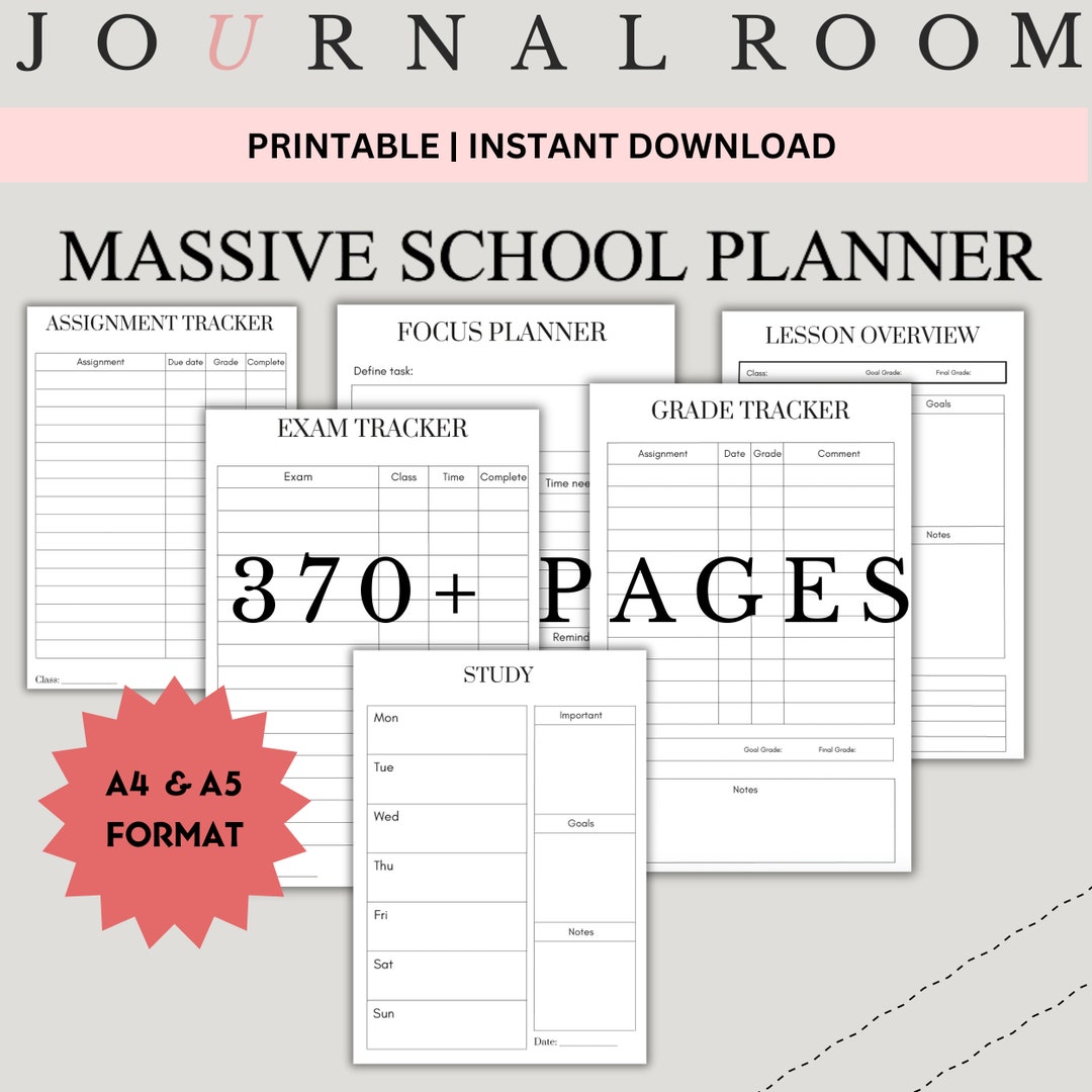 Printable Planner Printable Student Planner Bundle Study Planner Bundle ...