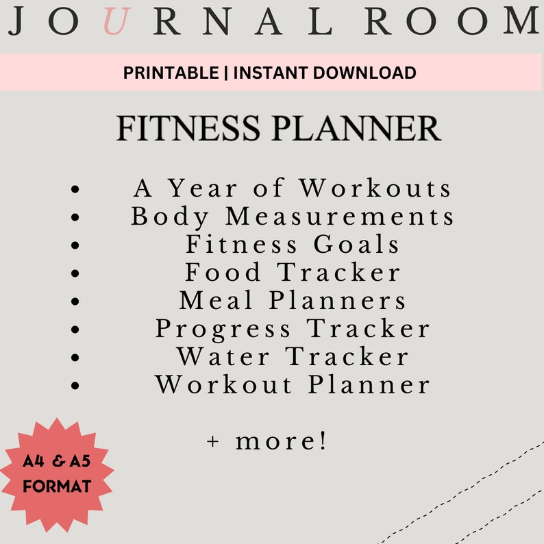 Fitness Planner Bundle: Meal, Workout, Weight Loss Tracker (digital ...