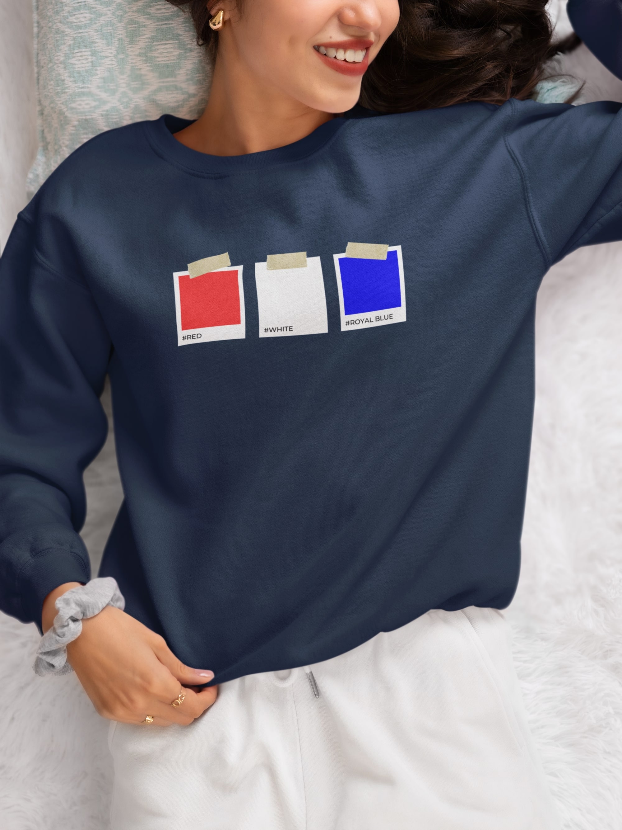 Red, White & Royal Blue Crew Neck - Etsy