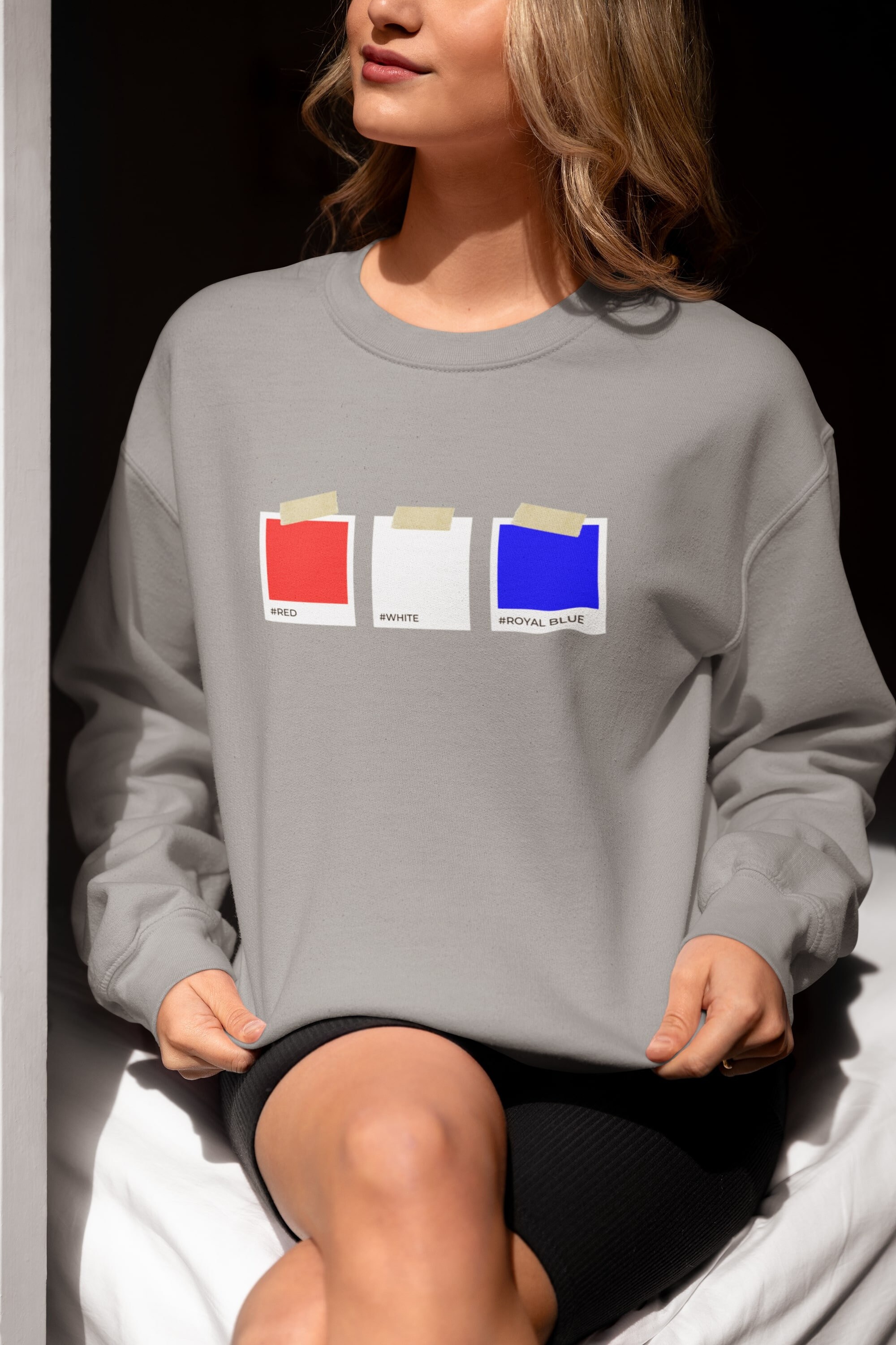 Red, White & Royal Blue Crew Neck - Etsy