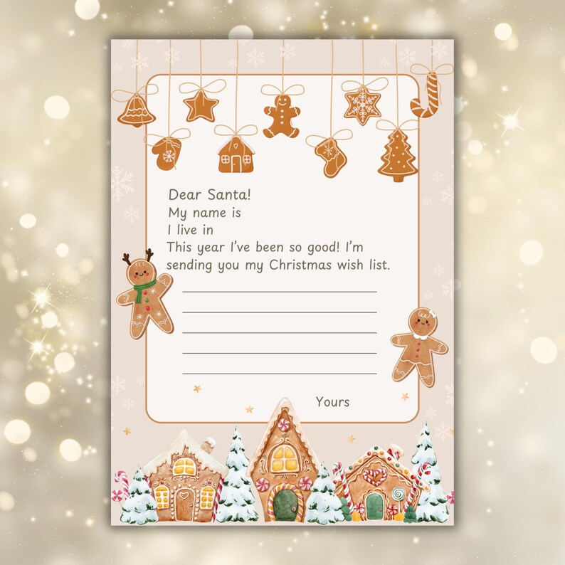 Letter to Santa Printable Easy-to-print Christmas Wish List Template ...
