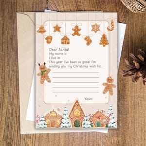Letter to Santa Printable Easy-to-print Christmas Wish List Template ...