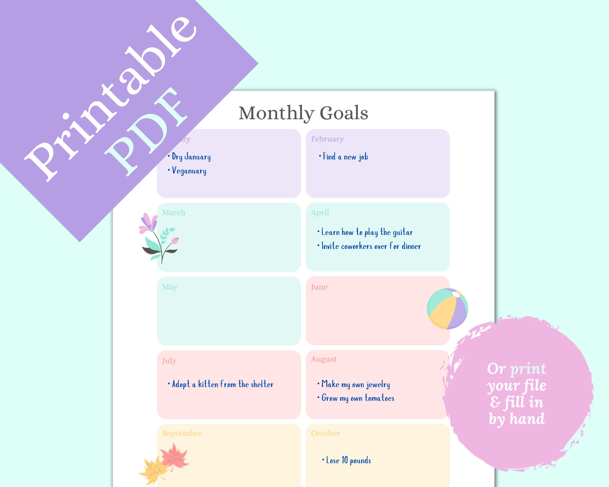 SMART Goal Planner | Goal Setting Worksheet | Editable + Printable PDF ...