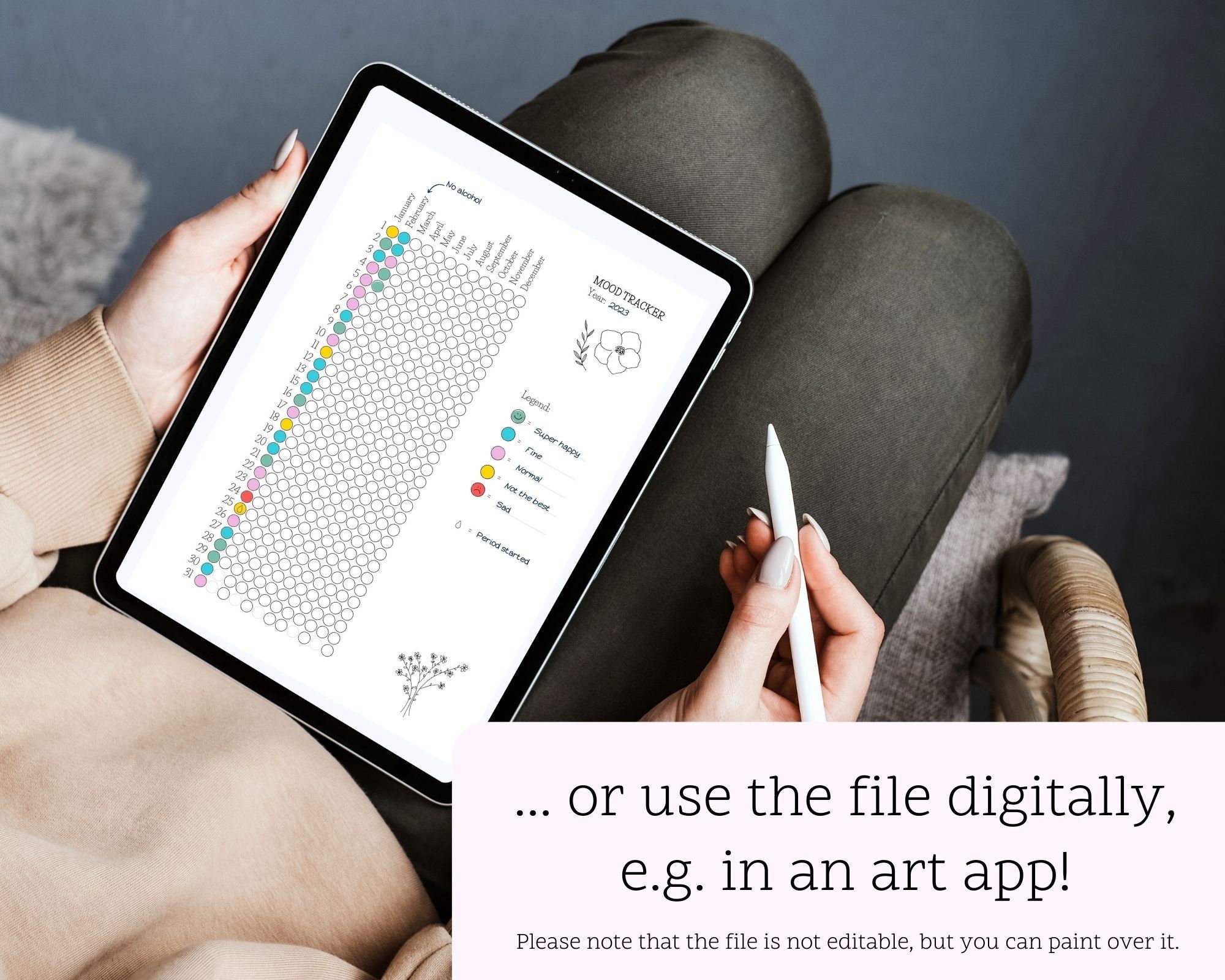 Daily Mood Tracker Printable | Yearly Mood Journal | Color in Mood ...