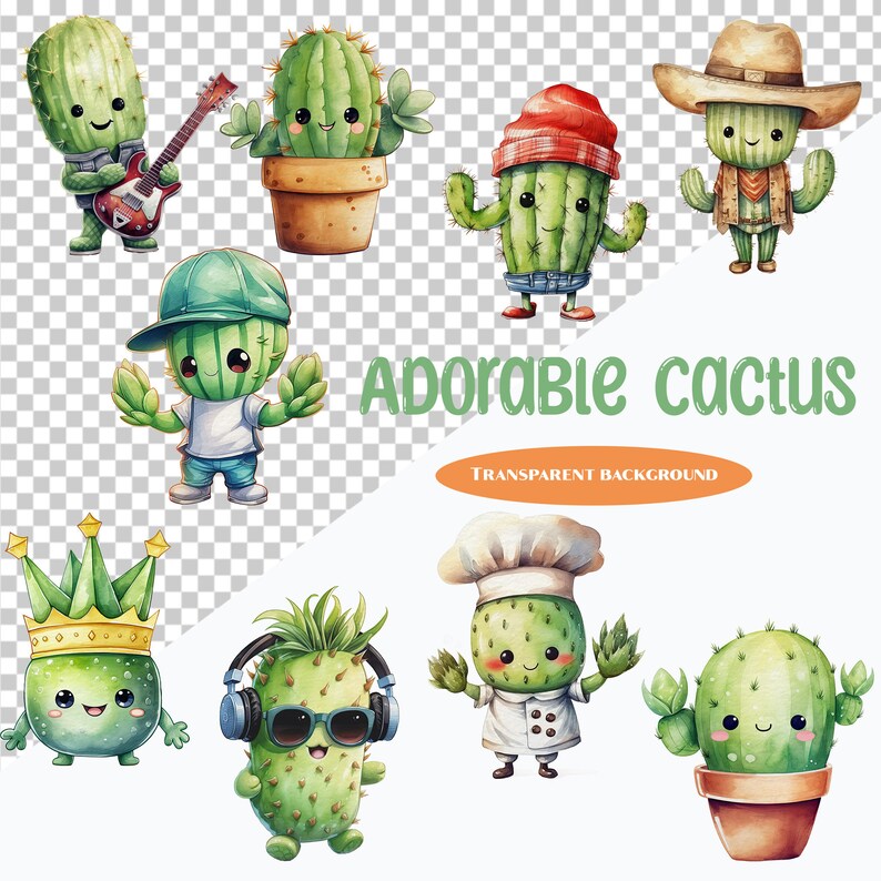 15 Cute Cactus Family Clipart Smiling Cacuts Clipart Happy Cactus ...