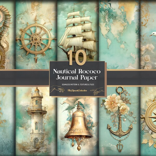 Digital Vintage Nautical Craft Paper - Etsy