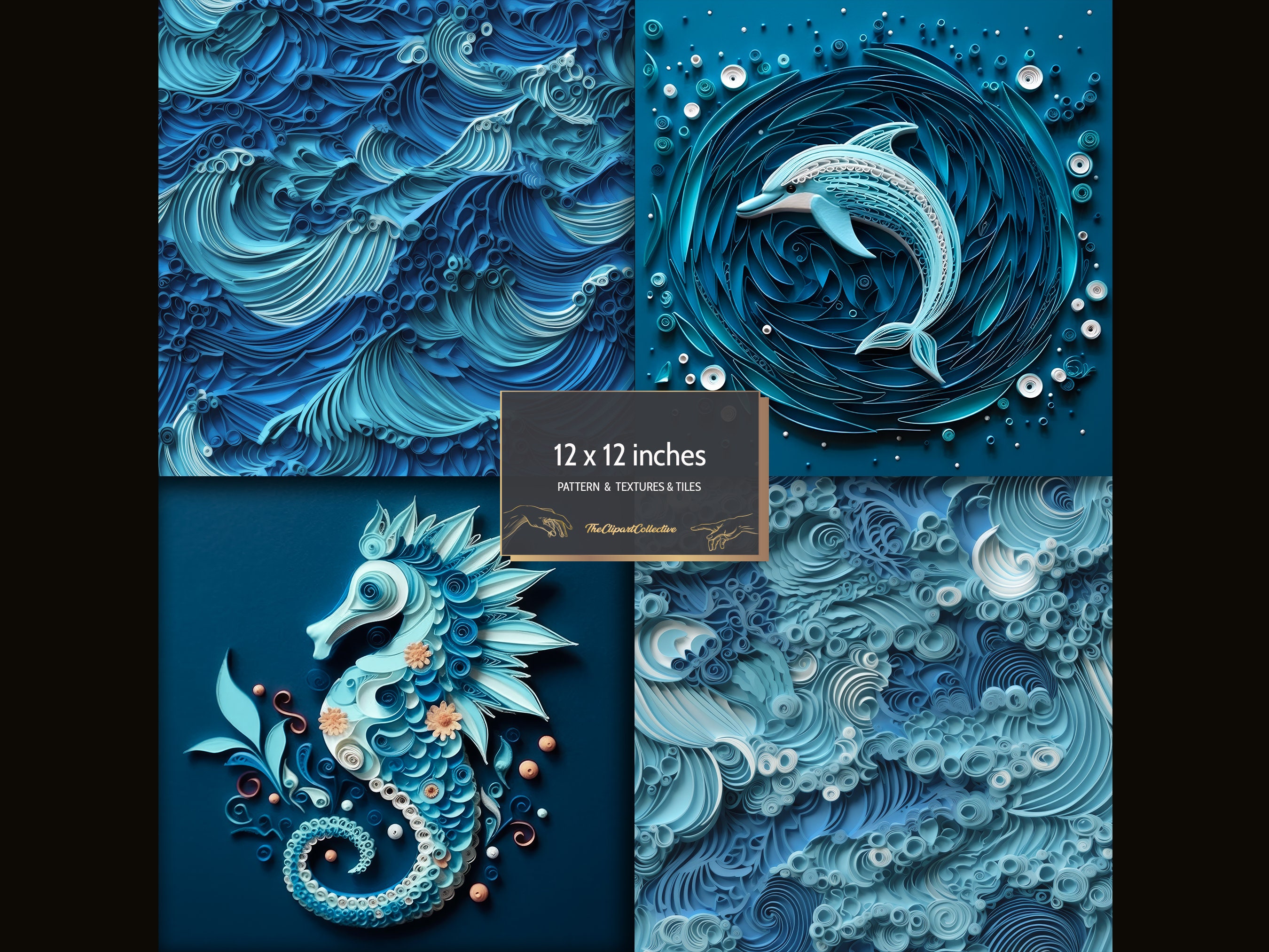 100 3D Paper Quilling Digital Papers, MEGA PACK, Paper Cut Art , Paper ...