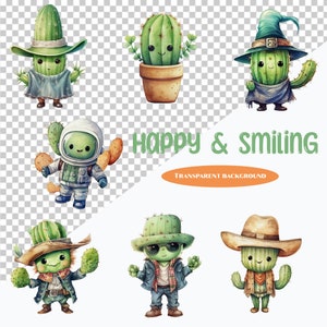 15 Cute Cactus Family Clipart Smiling Cacuts Clipart Happy Cactus ...