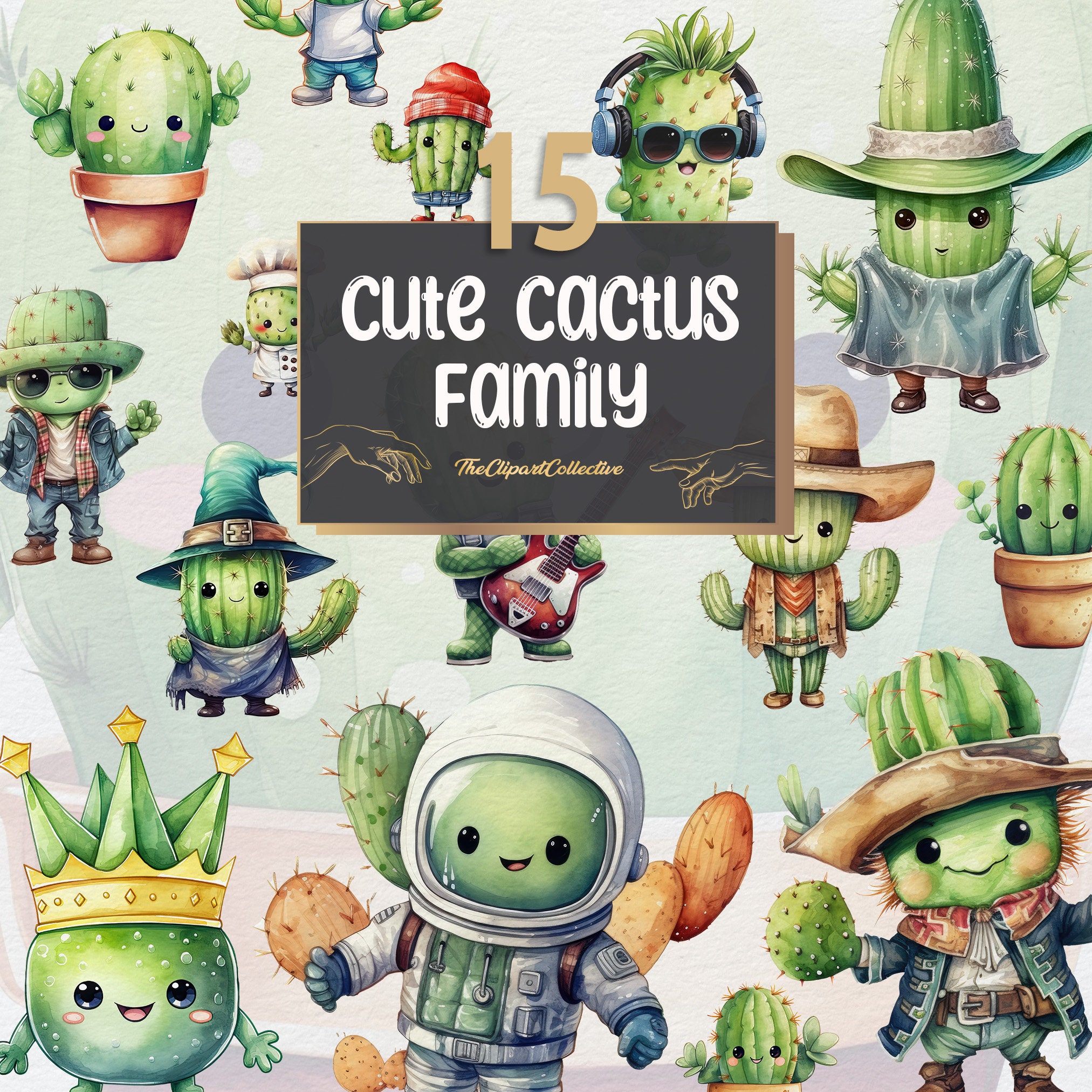 15 Cute Cactus Family Clipart Smiling Cacuts Clipart Happy Cactus ...