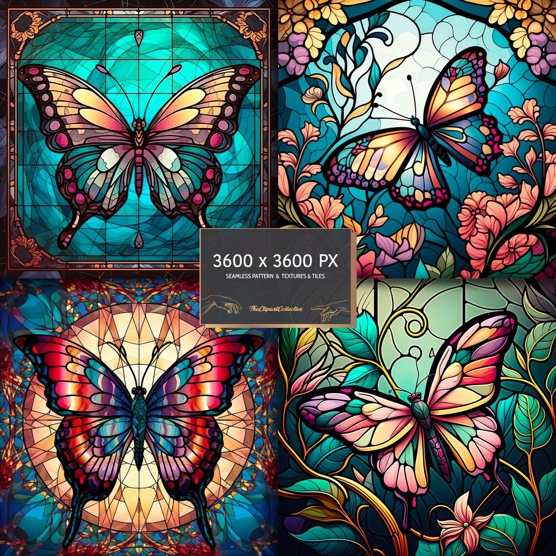 100 Stained Glass Mega Bundle Stained Glass Paper Stained - Etsy