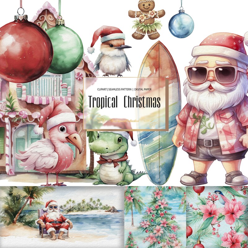 Tropical Santa - Etsy