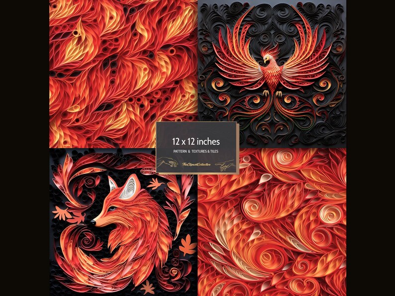 100 3D Paper Quilling Digital Papers, MEGA PACK, Paper Cut Art , Paper ...