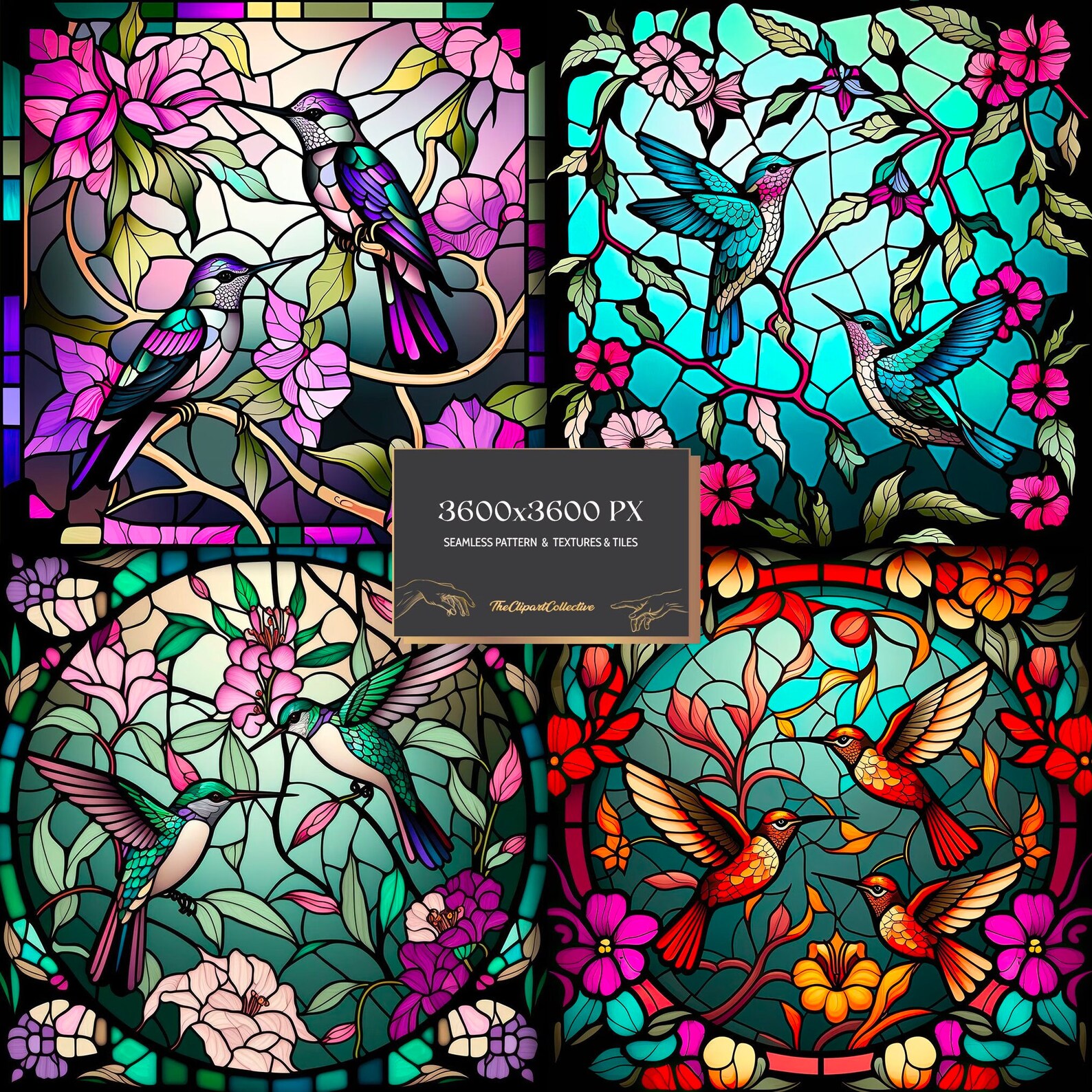 100 Stained Glass Mega Bundle, Stained Glass Paper, Stained Glass ...