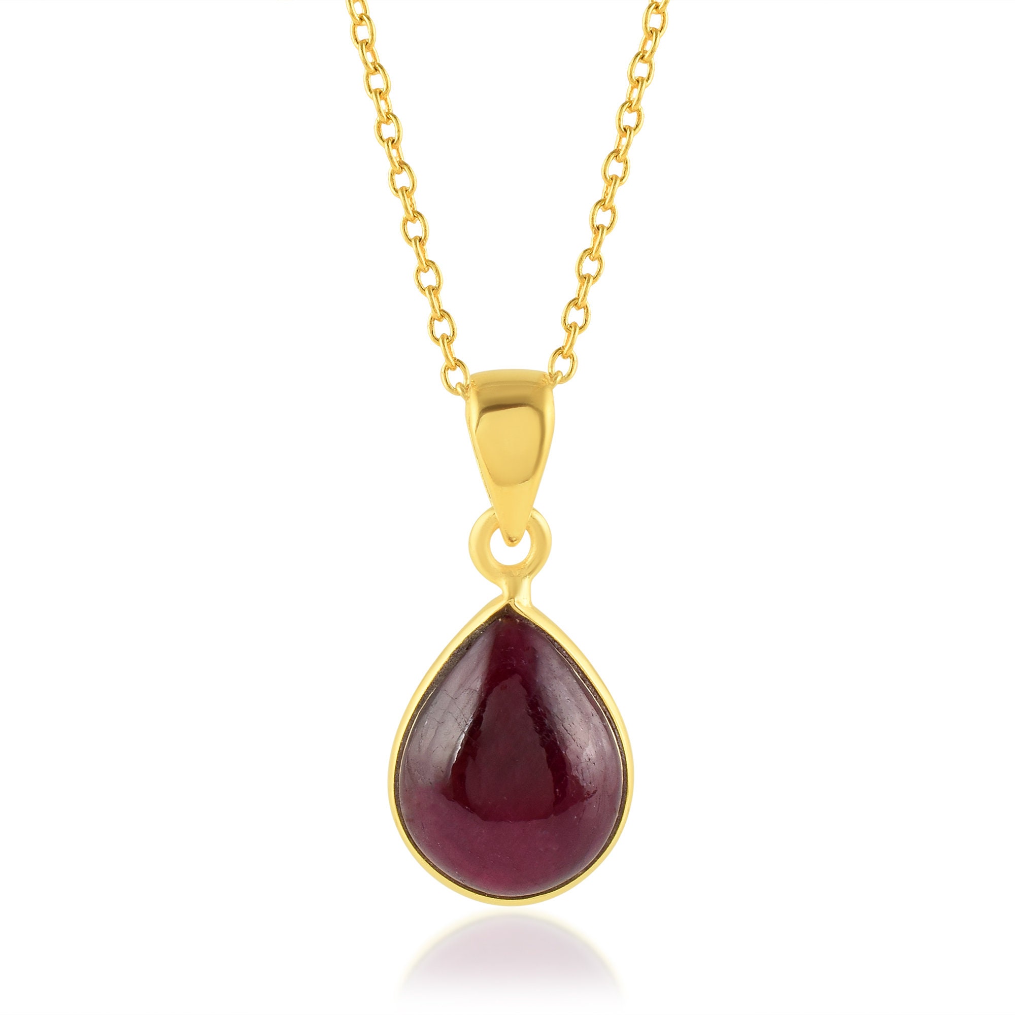 Natural Ruby Pendant Ruby Necklace Dainty Pendant Pear Gemstone ...